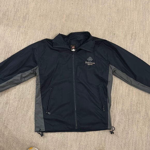 Jackets & Coats | Vintage Navy And Grey Rain Jacket With Nassau Bahamas ...
